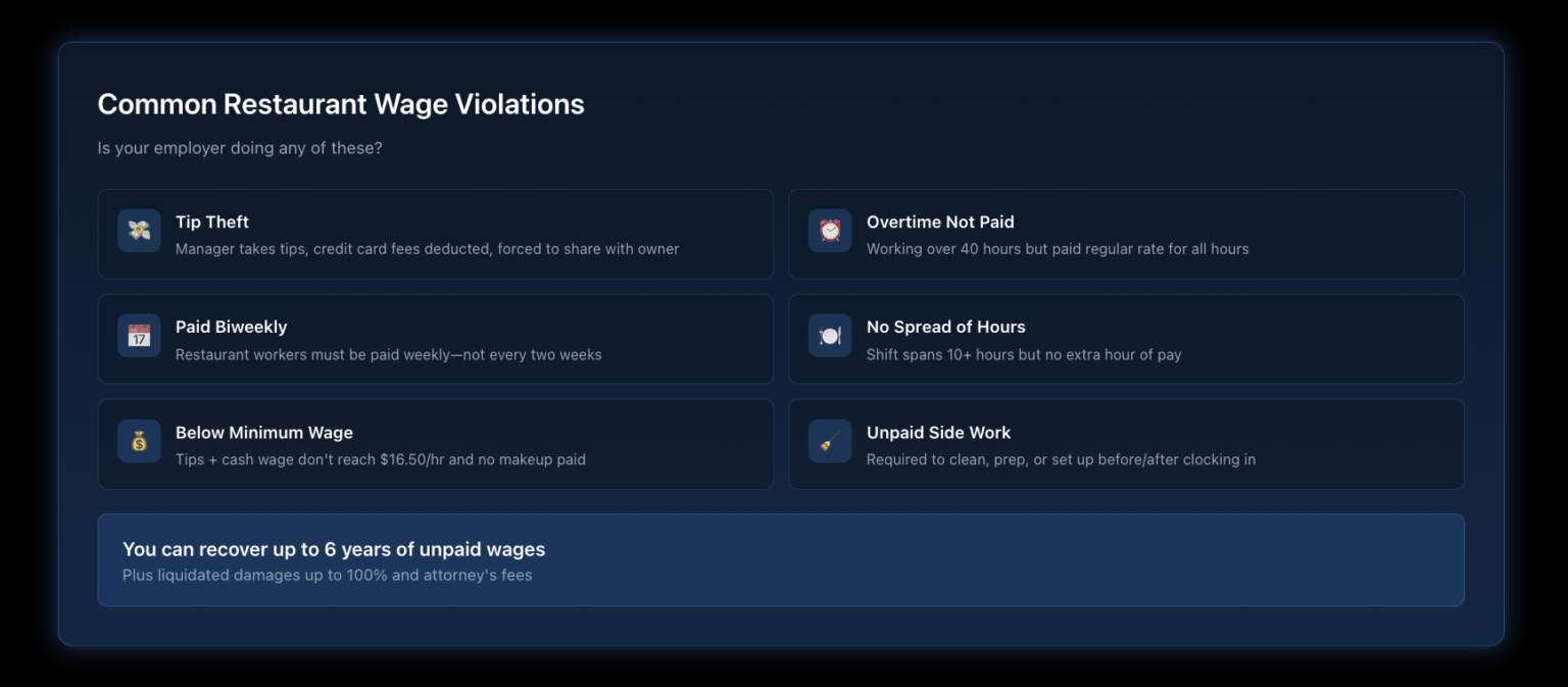Restaurant Worker Wage Rights in NYC | Nisar Law Group, P.C.
